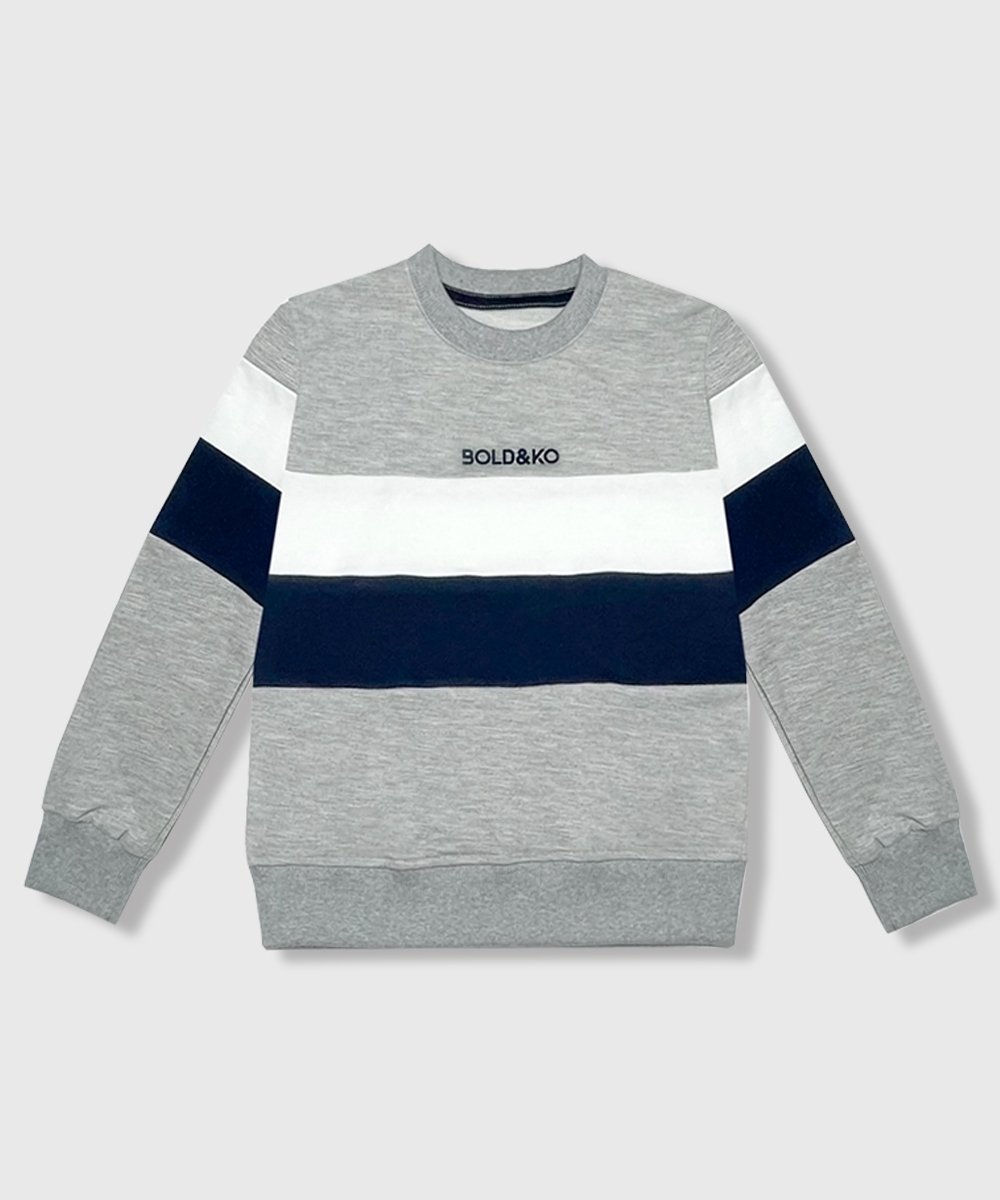 Colorblock Pullover In Grey - Bold & Ko