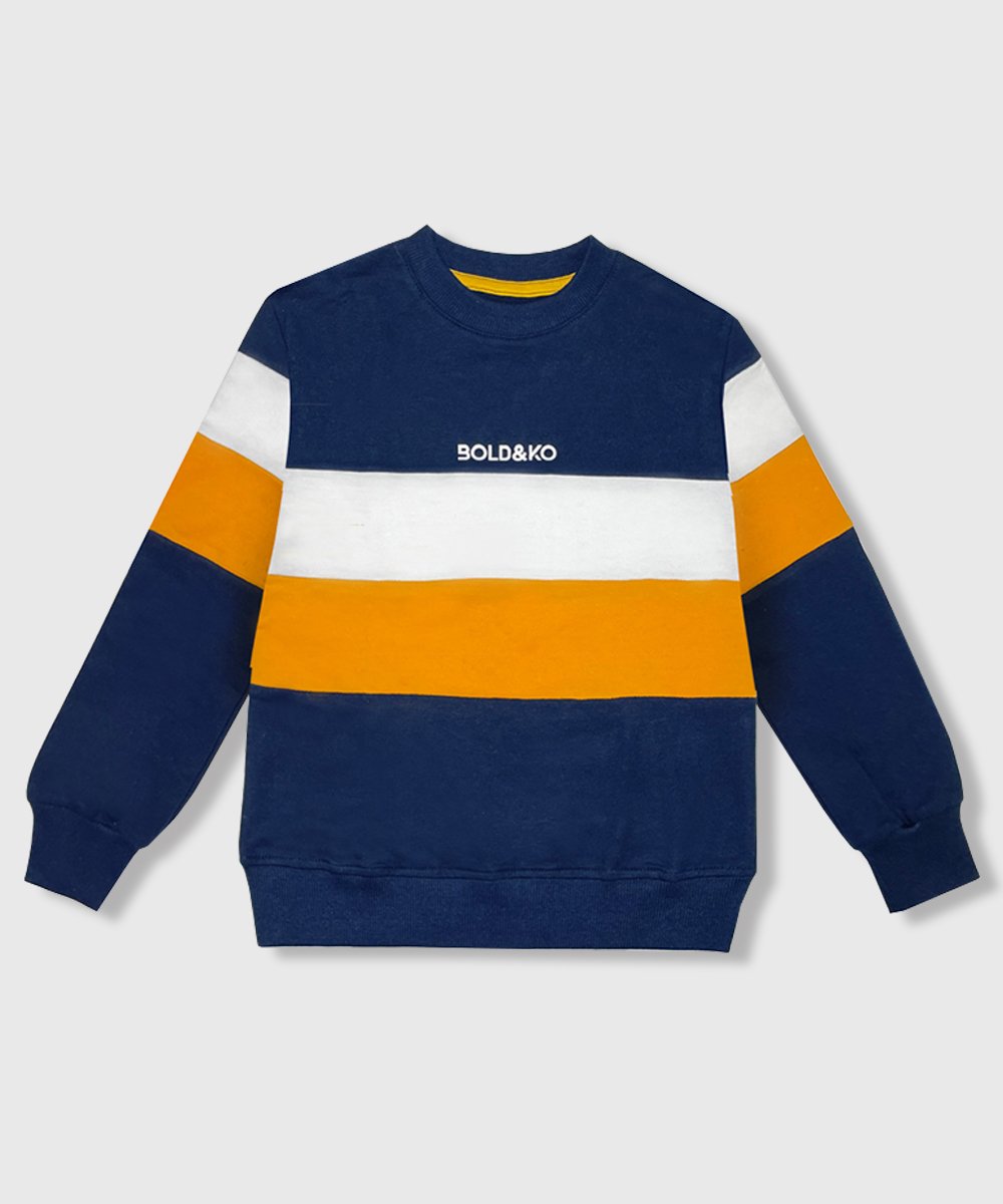 Colorblock Pullover In Navy - Bold & Ko